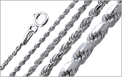 Wholesale Rhodium Plated Silver Rope Chain for Sale - Wholesale Sparkle