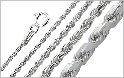 Wholesale Rope Chains for Sale | 925 Sterling Silver Rope Chains